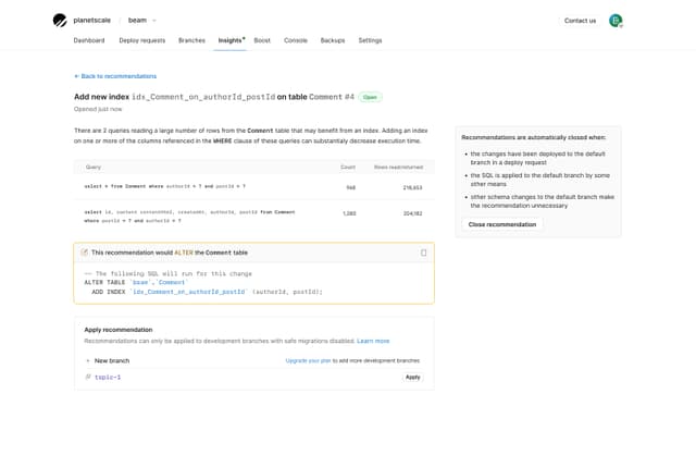 Introducing schema recommendations