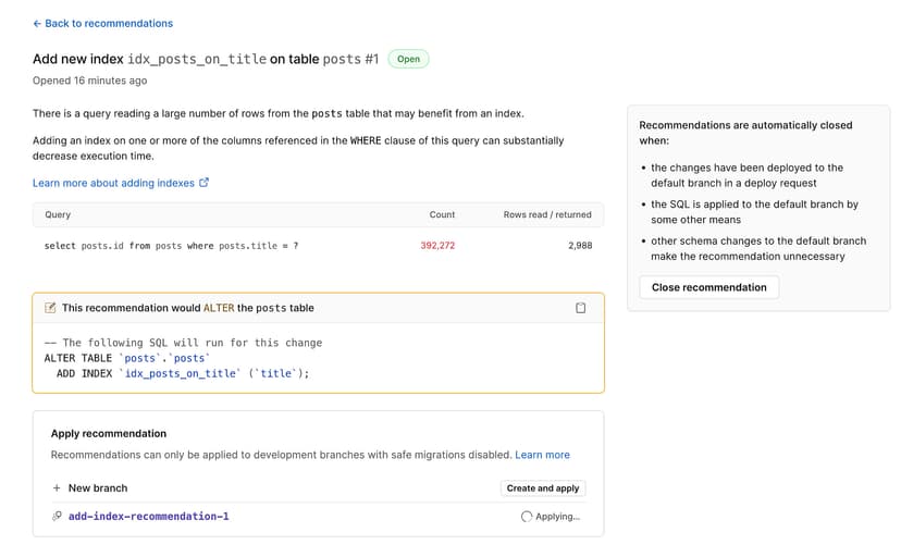 Introducing schema recommendations