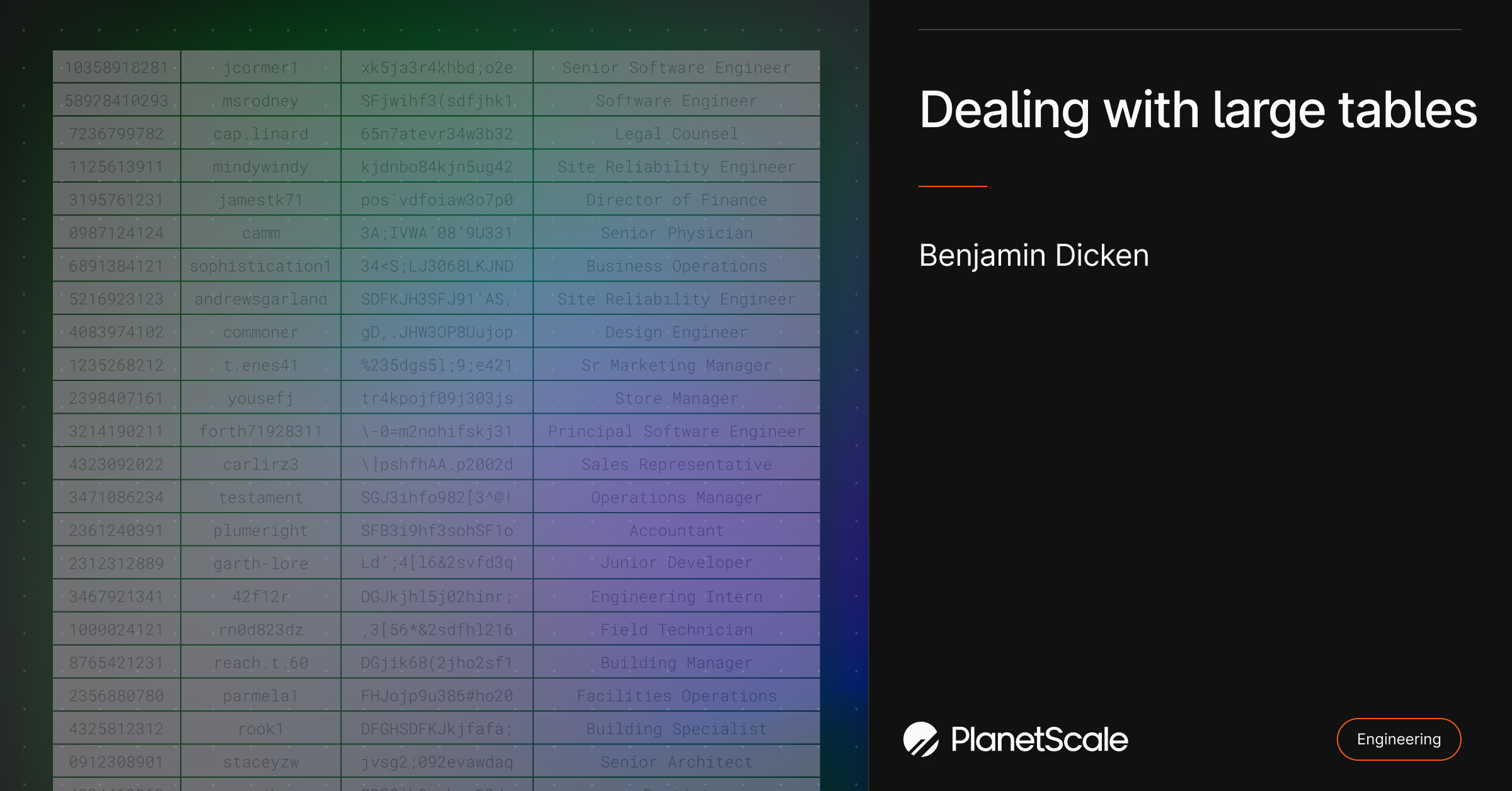 Dealing with large tables — PlanetScale