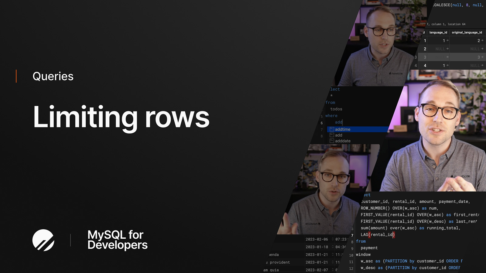 Limiting Rows — Mysql For Developers — Planetscale