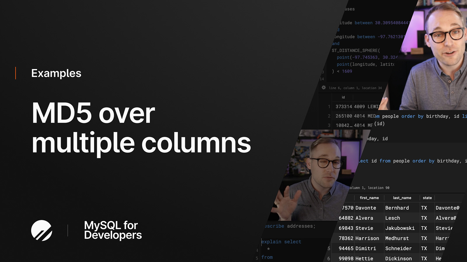 MD5 over multiple columns — MySQL for Developers — PlanetScale MD5 over multiple columns — MySQL for Developers — PlanetScale