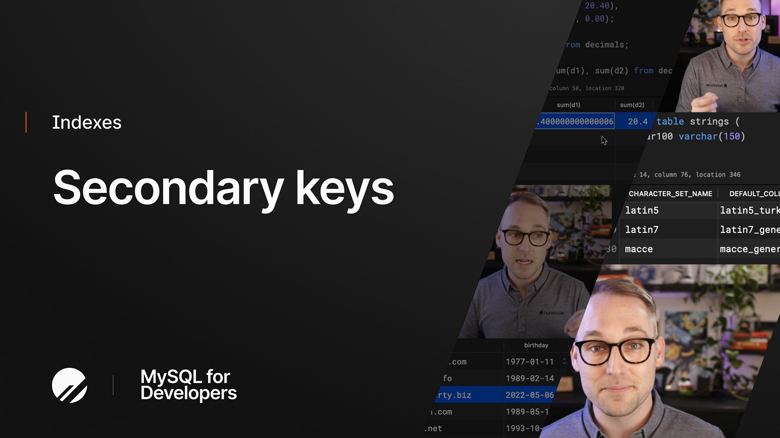 Secondary keys — MySQL for Developers — PlanetScale